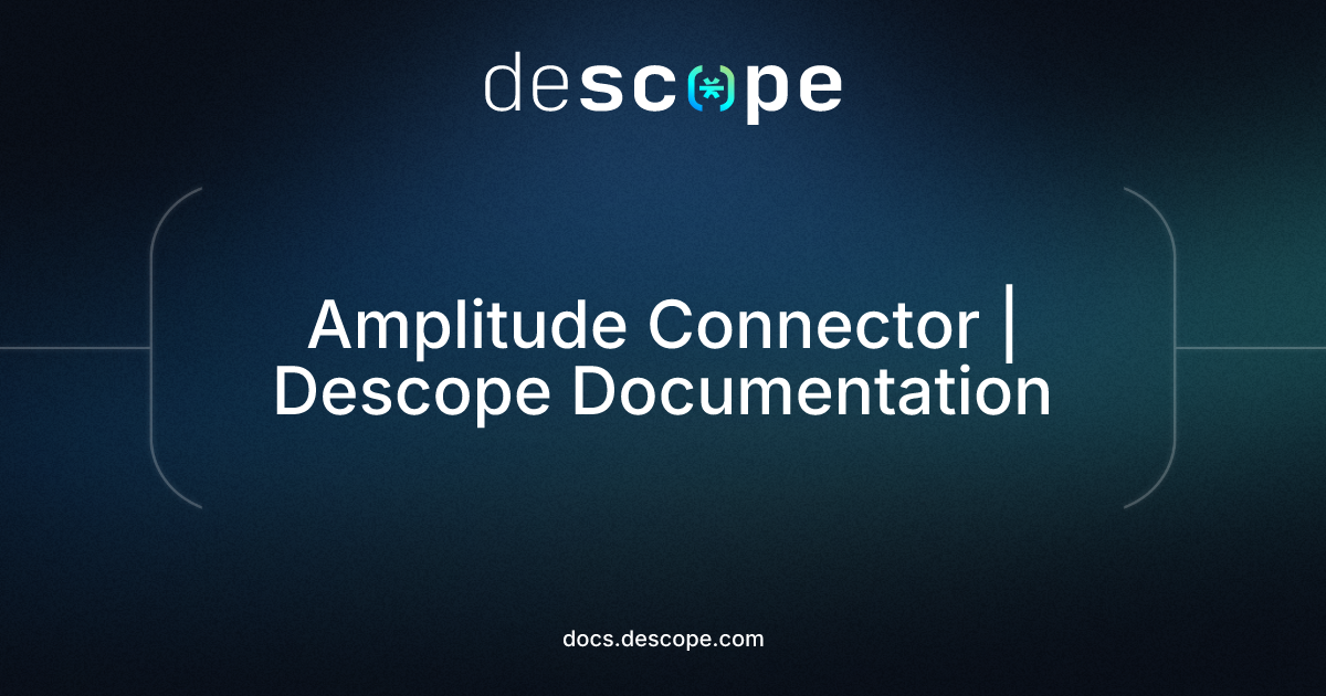 Amplitude Connector | Descope Documentation