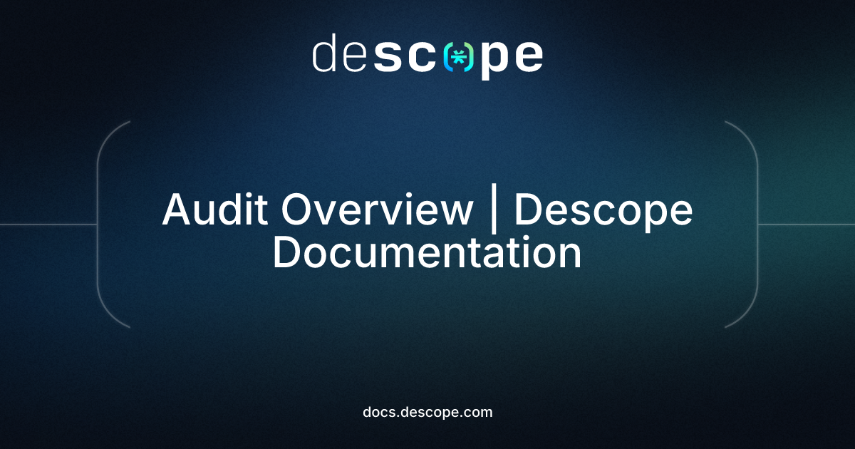 Audit Overview | Descope Documentation